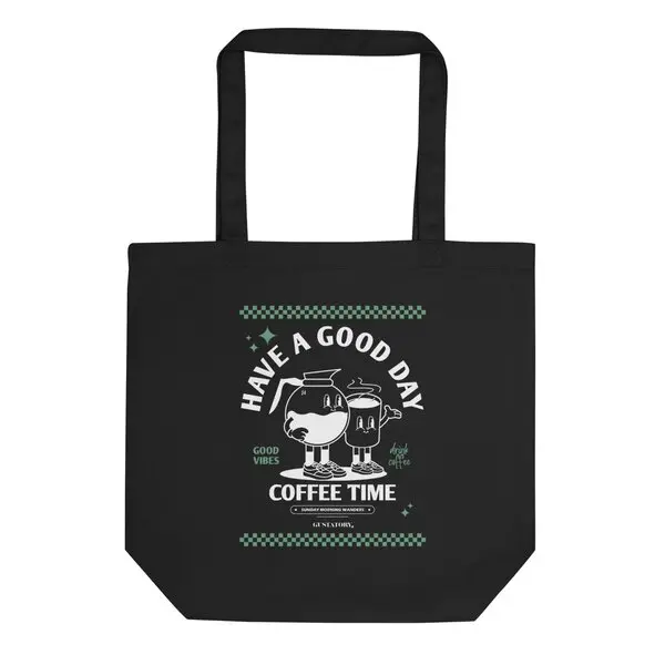 ANCHOR & CREW Gustatory Have A Good Day Recycled Cotton Tote Bag - Black