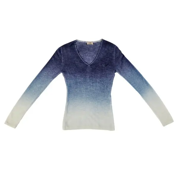 VANILLA&CHOCOLATE V Neck Under Jacket Sweater Berry V Sorbet - Blue