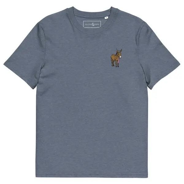 ANCHOR & CREW Heather Smart Ass Actual Life Organic Cotton Embroidered T-shirt - Blue