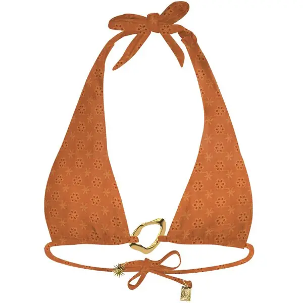 BLACKBOUGH SWIM Billie Halterneck Top / Caramel Eyelet - Orange