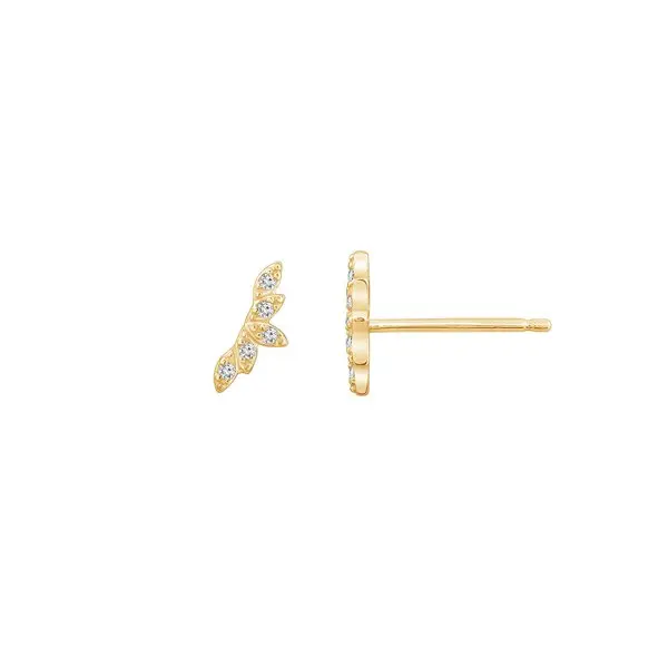 DIAMONBLISS Marilyn Monroe Leaf Stud Earrings - Gold
