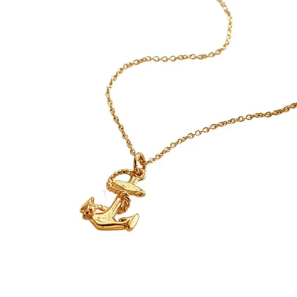 POSH TOTTY DESIGNS Rope & Anchor Necklace - Gold