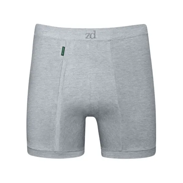 ZD ZERO DEFECTS Helios Fly Front Boxer Egyptian Cotton Superior Quality Premium Comfort Color - Grey