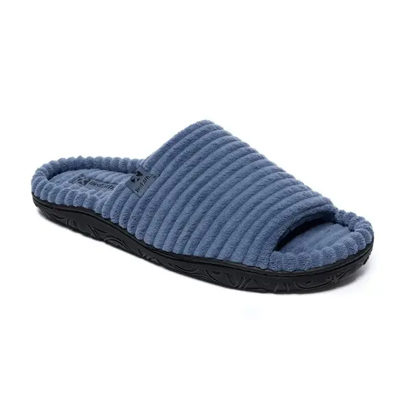 BEDROOM ATHLETICS Andy Jumbo Cord Slipper Slider Denim - Blue