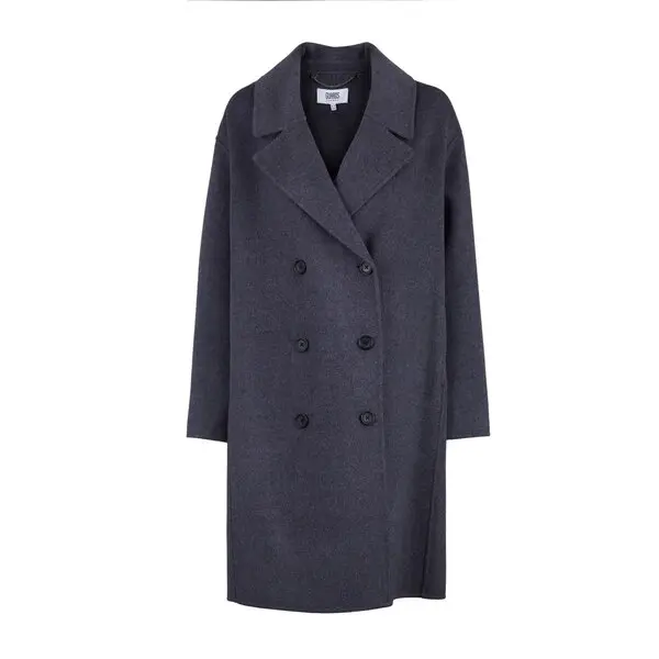 GUARDS LONDON Flora Wool Cashmere Double Breasted Coat Pewter - Grey