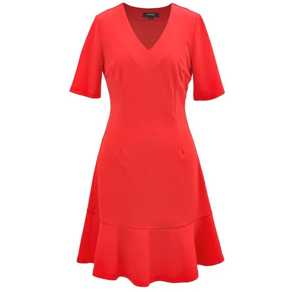 SMART AND JOY Minimalist Trapeze Jersey Dress - Red