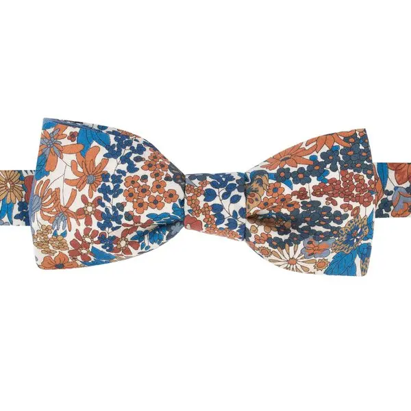 LE COLONEL Blue / Brown / Neutrals Liberty Blue Margaret Bow Tie - Blue/brown