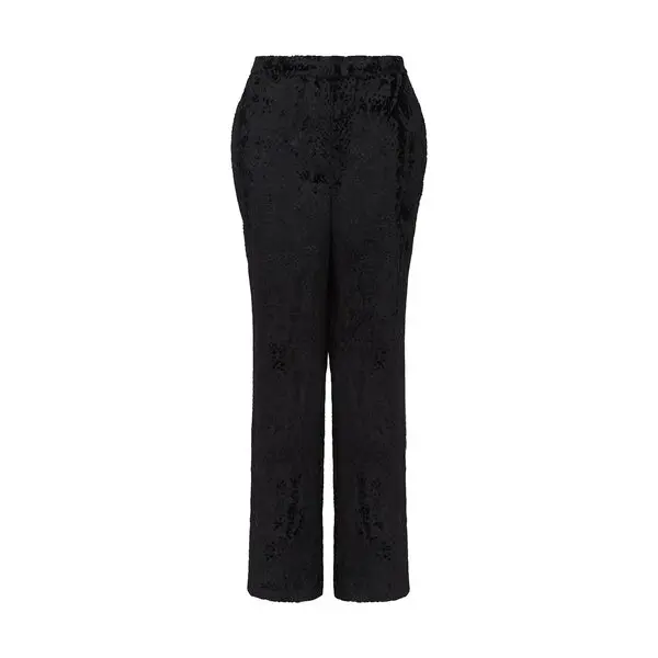 ROSE & NANCY Juniper Snake Velvet Trouser - Black