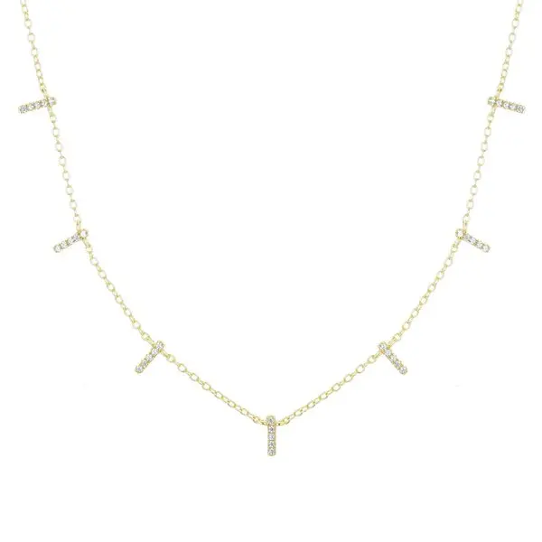 KAMARIA Bar Choker Necklace With Crystals - Gold