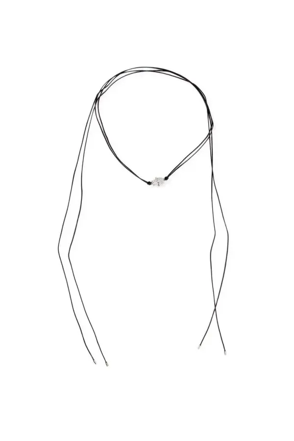 Saachi Hamsa Pendant Wrap Choker - Black