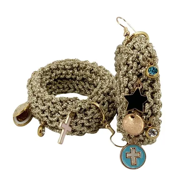 HILO DE MAR Drop Earrings With Charms - Gold