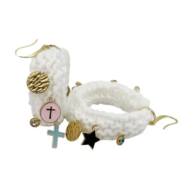 HILO DE MAR Drop Earrings With Charms - White