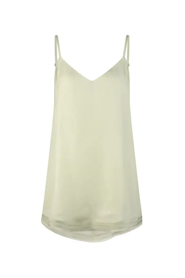 DREF Maldives Pure Silk Cami Avocado - Green