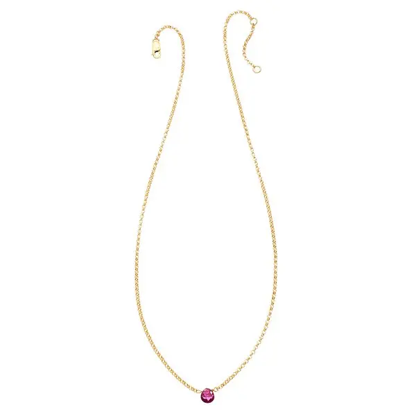 HEATHER HAWKINS Tiny Gemstone Necklace Fourteen Karat Gold-filled October Birthstone Tourmaline - Pink