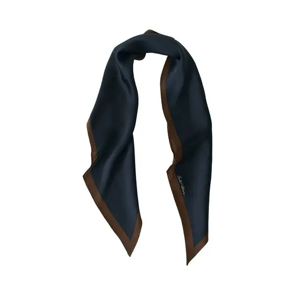 LOST PATTERN Satin Silk Neck Scarf - Black