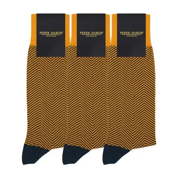PEPER HAROW - MADE IN ENGLAND Grooms’s Socks Bundle Lux Taylor - Yellow
