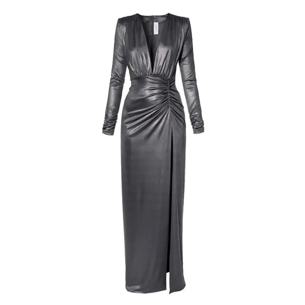 AGGI BY HALEWSKI Clarissa Pearl Maxi Dress - Grey