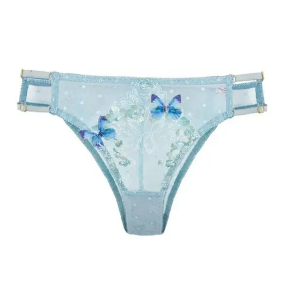 EMPRESS MIMI Madame X Lace Brief With Butterfly Detail - Blue