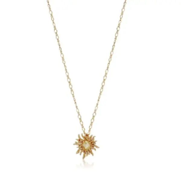 OCEANUS SWIMWEAR Sunburst Charm Necklace - Gold