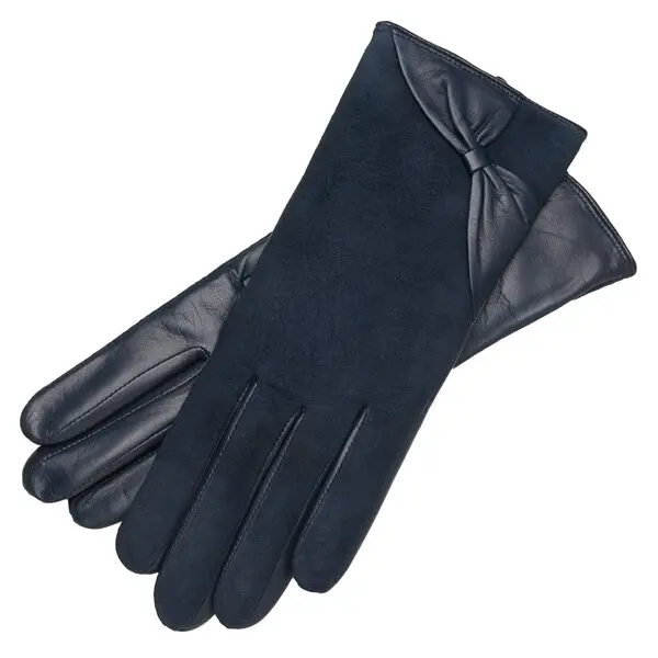 1861 GLOVE MANUFACTORY Vittoria Suede Leather Gloves In Navy - Blue