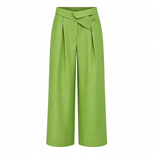 LUMINA ELIGMA The Wrapline Linen Trouser - Green
