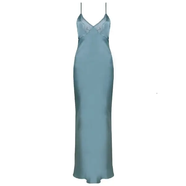 EMMA HARRIS Tamara Mist Silk Slip - Blue