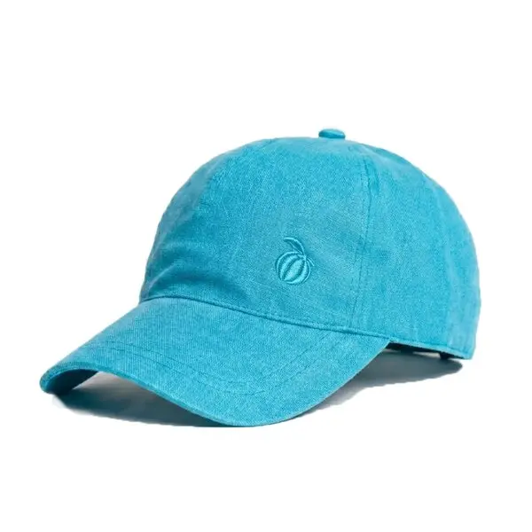 MAISON TANGERINE Linen Baseball Hat Aqua - Blue