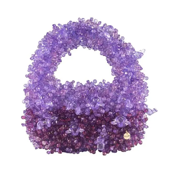 TILLIE BEADS Whimsy Classic Fluffy Bead Bag - Purple