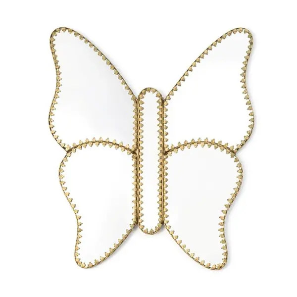LILA RASA Butterfly Jewelled Brass Mirror - Gold