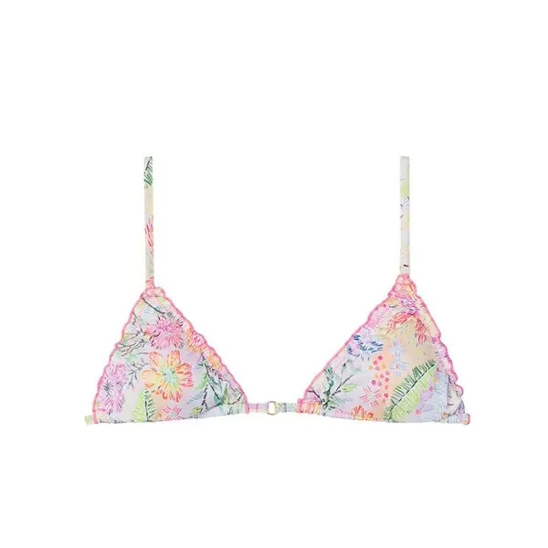 HELIOPHILIA Biblo Florist Ruffle Bikini Top - Yellow