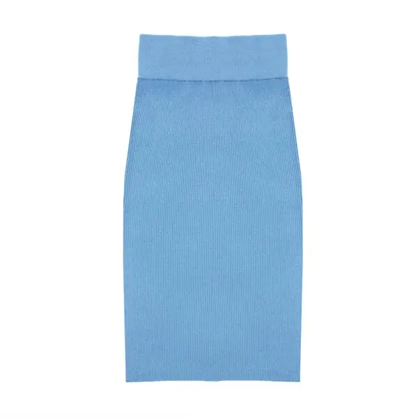 ZENZEE Cashmere Midi Knit Skirt Sky - Blue