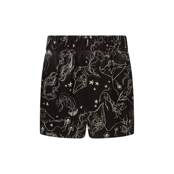 LILY ROU Silk Ray Relaxed Shorts - Black