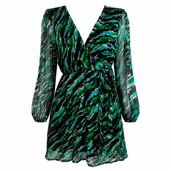 CHIARELLA Green / Black Ade Dress Green & Black