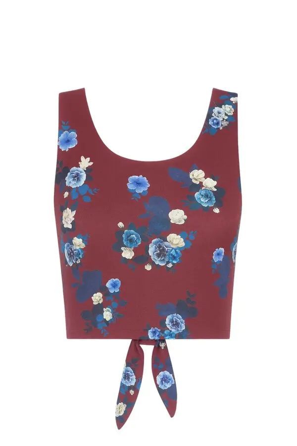 SOPHIE CAMERON DAVIES Maroon Floral Tie Back Top - Purple