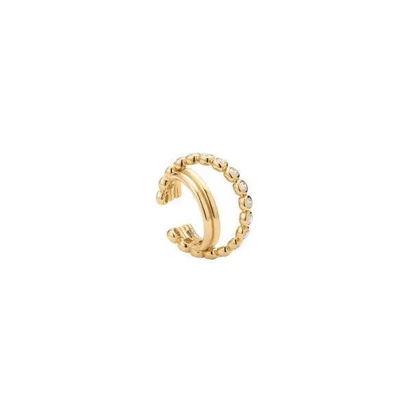 VANCHI Vina Crystal Bezel Ear Cuff - Gold