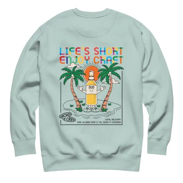 ANCHOR & CREW Ice Enjoy Craft Dial-a-local Organic Cotton Sweatshirt - Blue