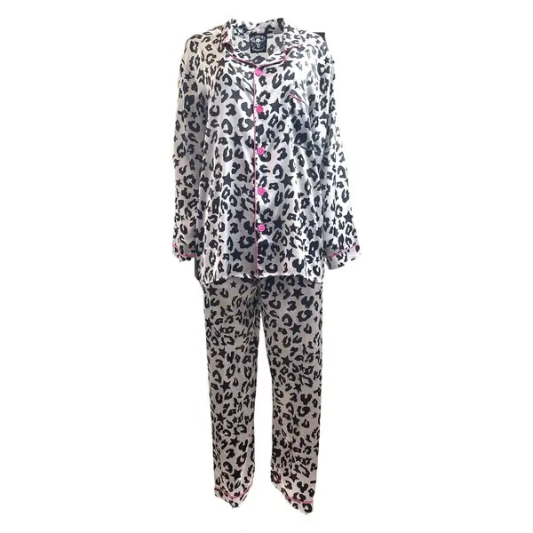 ANY OLD IRON Sleeping Rock Star Satin Pajamas - White
