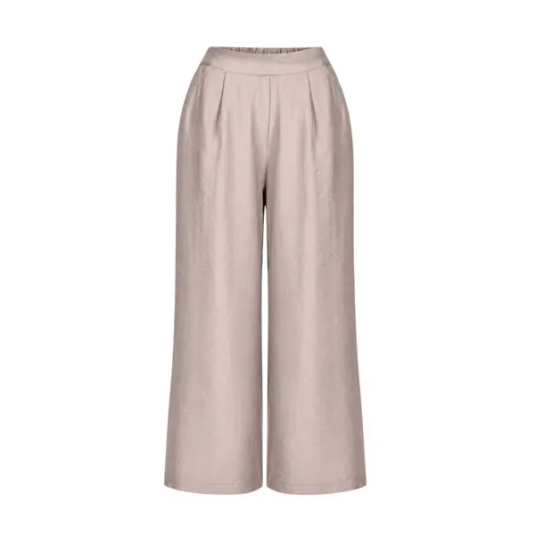 OH!ZUZA NIGHT&DAY Neutrals Echo Viscose Wide Leg Trousers Light - Beige