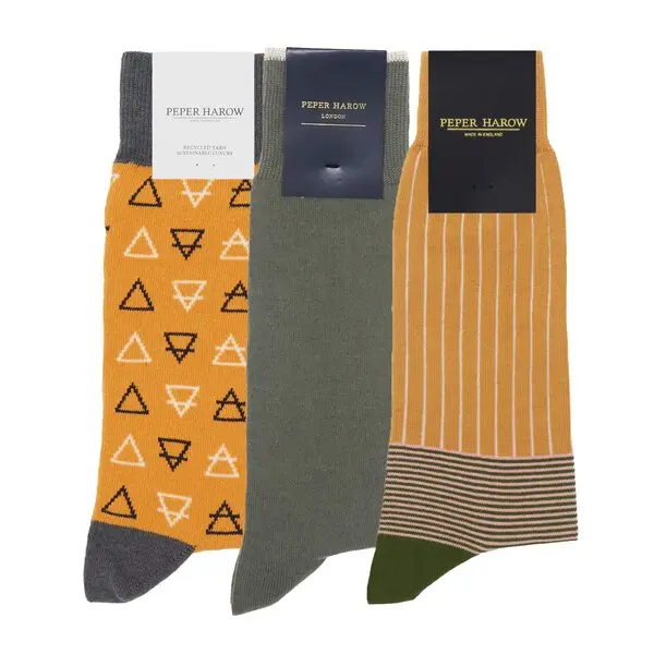 PEPER HAROW - MADE IN ENGLAND S Socks Bundle Mustard - Yellow