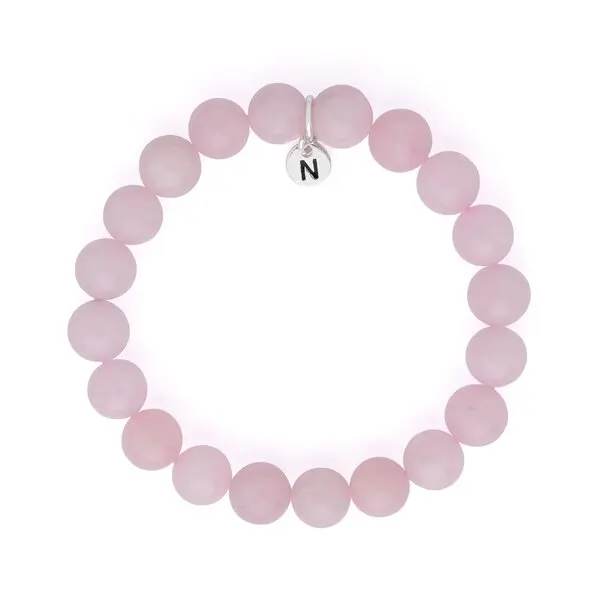 NELLOU JEWELLERY Affinity Rose Quartz Gemstone Bracelet - Pink