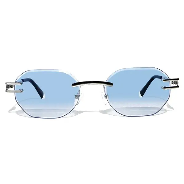 COSSINO Carter Bleu Metal Frameless Sunglasses - Blue