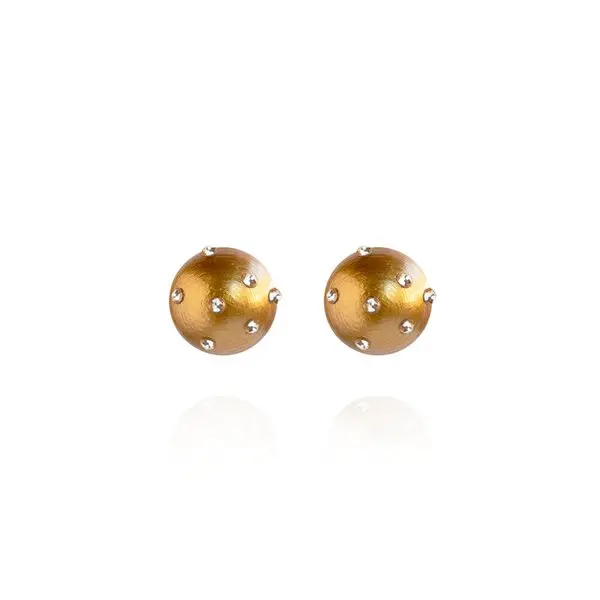 SAULE LABEL Gaia Jet Petite Earrings In En Saffron - Gold