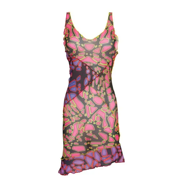 PALOMA LIRA Red & Volt Web Armor Dress - Pink