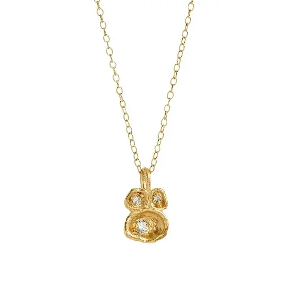 CLAIRE HILL DESIGNS White Topaz Lichen Pendant Necklace - Gold