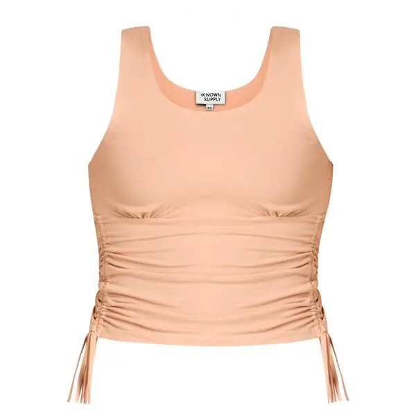 KNOWN SUPPLY Side Tie Tank Spellbound Tearose - Pink