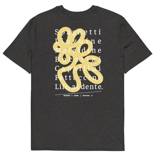ANCHOR & CREW Heather Eleven Life, Al Dente Editions Organic Cotton T-shirt - Black
