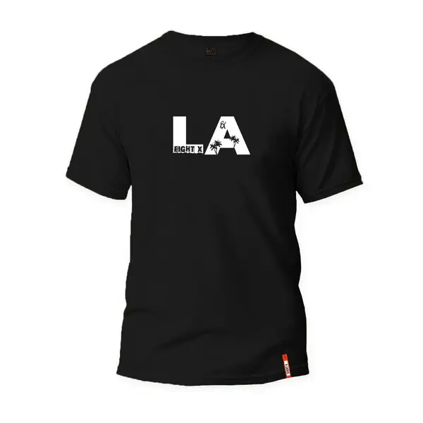 EIGHT X Black / White A Day In La Graphic T-shirt Black - Black/white