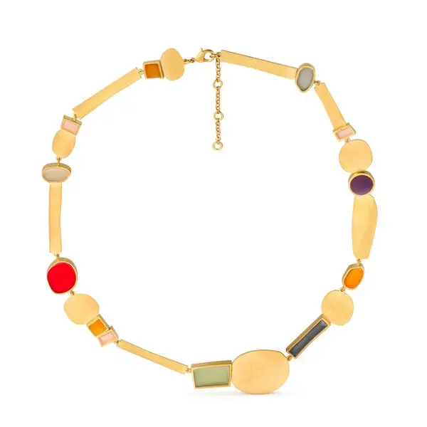 Joidart Golden Necklace Collage Multicolored - Yellow