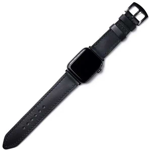 ROARCRAFT Apple Watch Ultra Custom Made Leather Watch Strap - Black