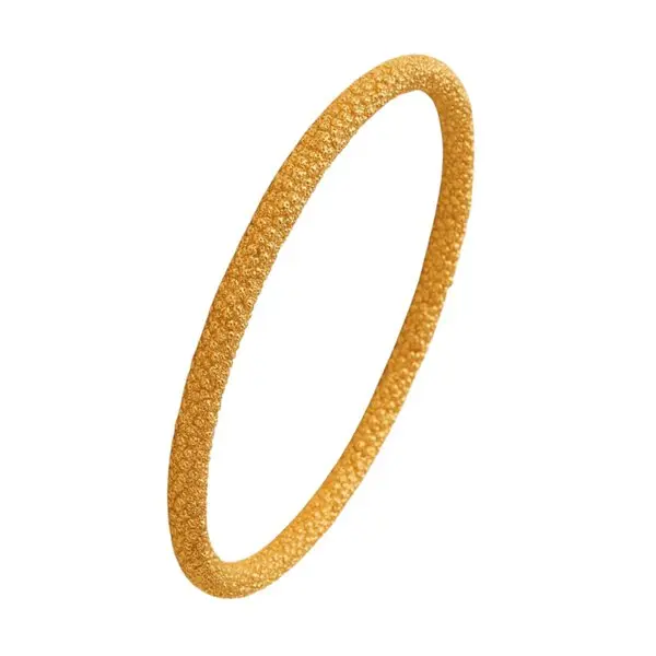 DAINTY LONDON Chunky Grain Bangle - Gold